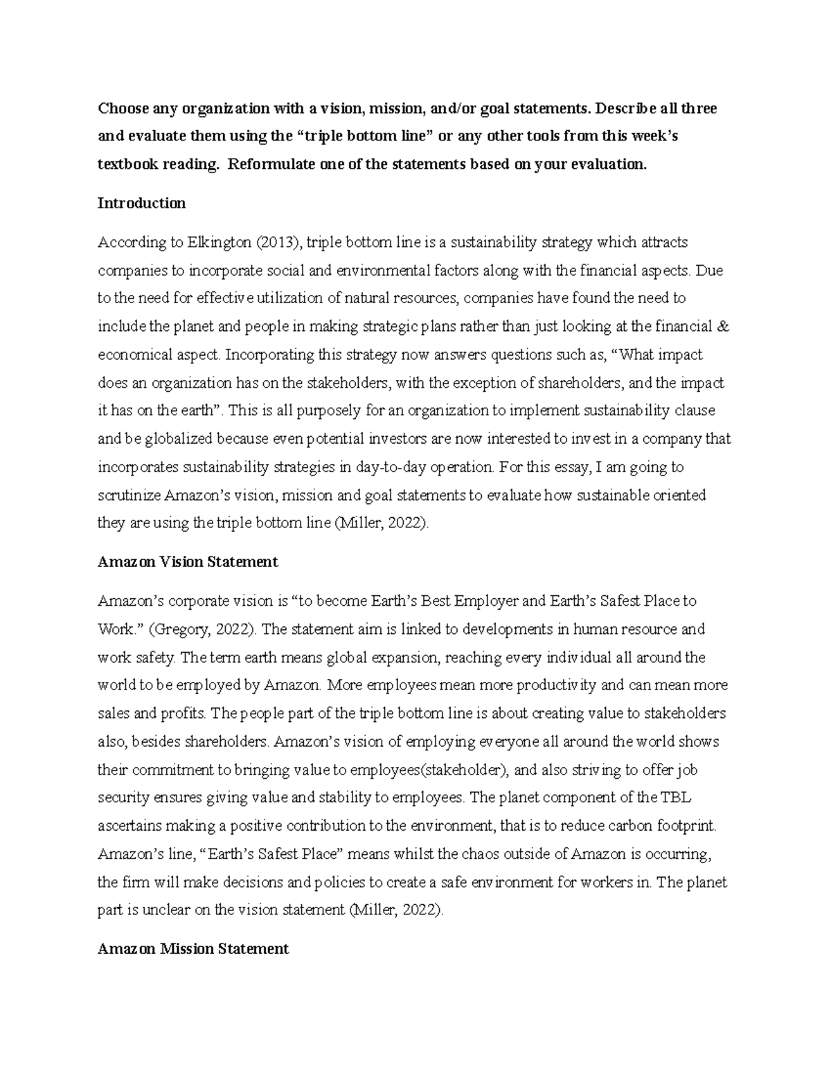 Triple bottom line system - Choose any organization with a vision ...