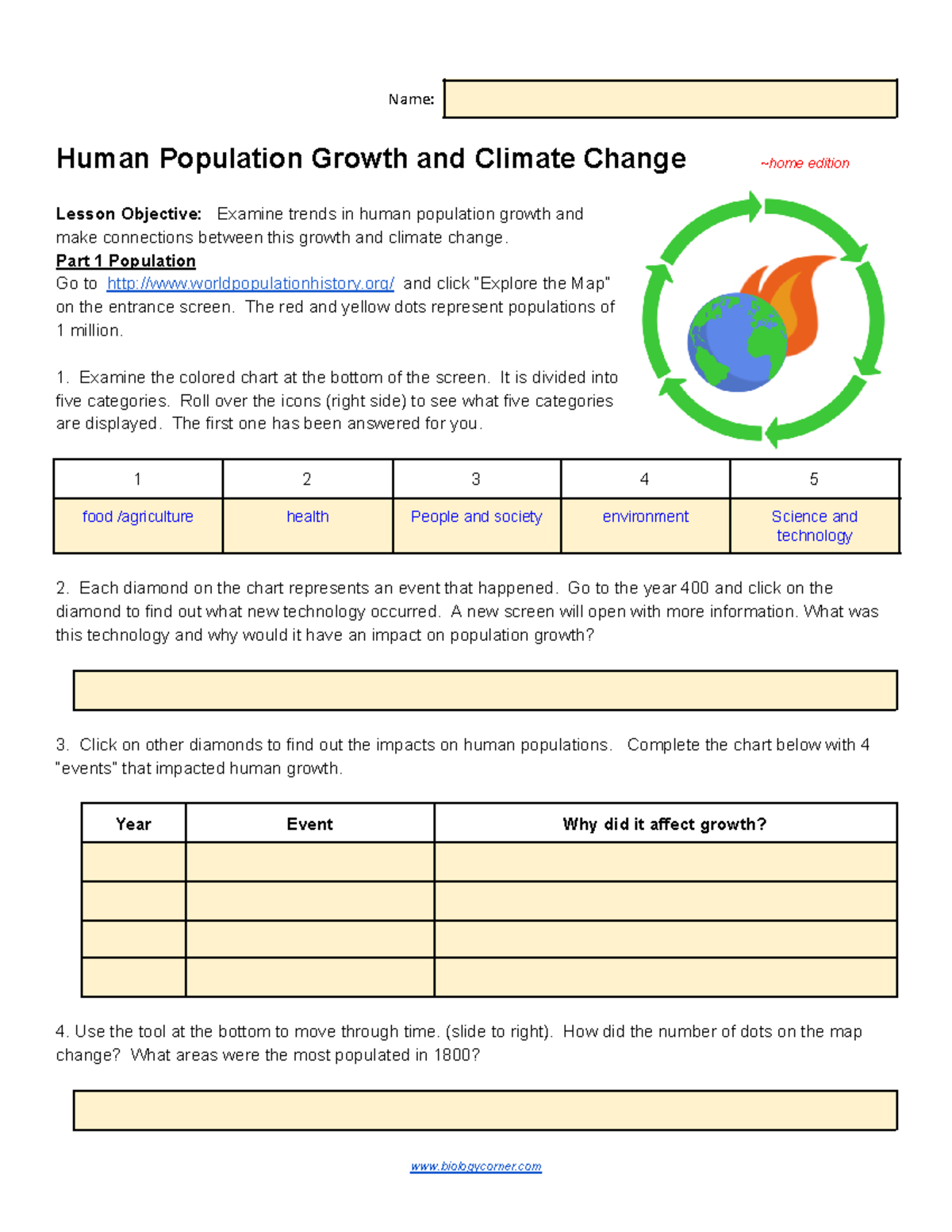 - Human Population Growth and Climate - 7351940 - Name: Human ...
