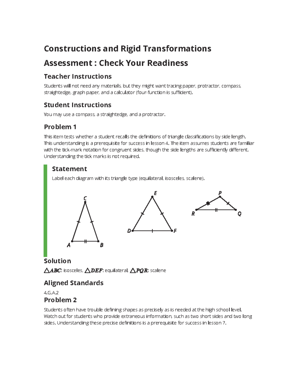 Unit 1 Check Your Readiness Key - Constructions and Rigid ...