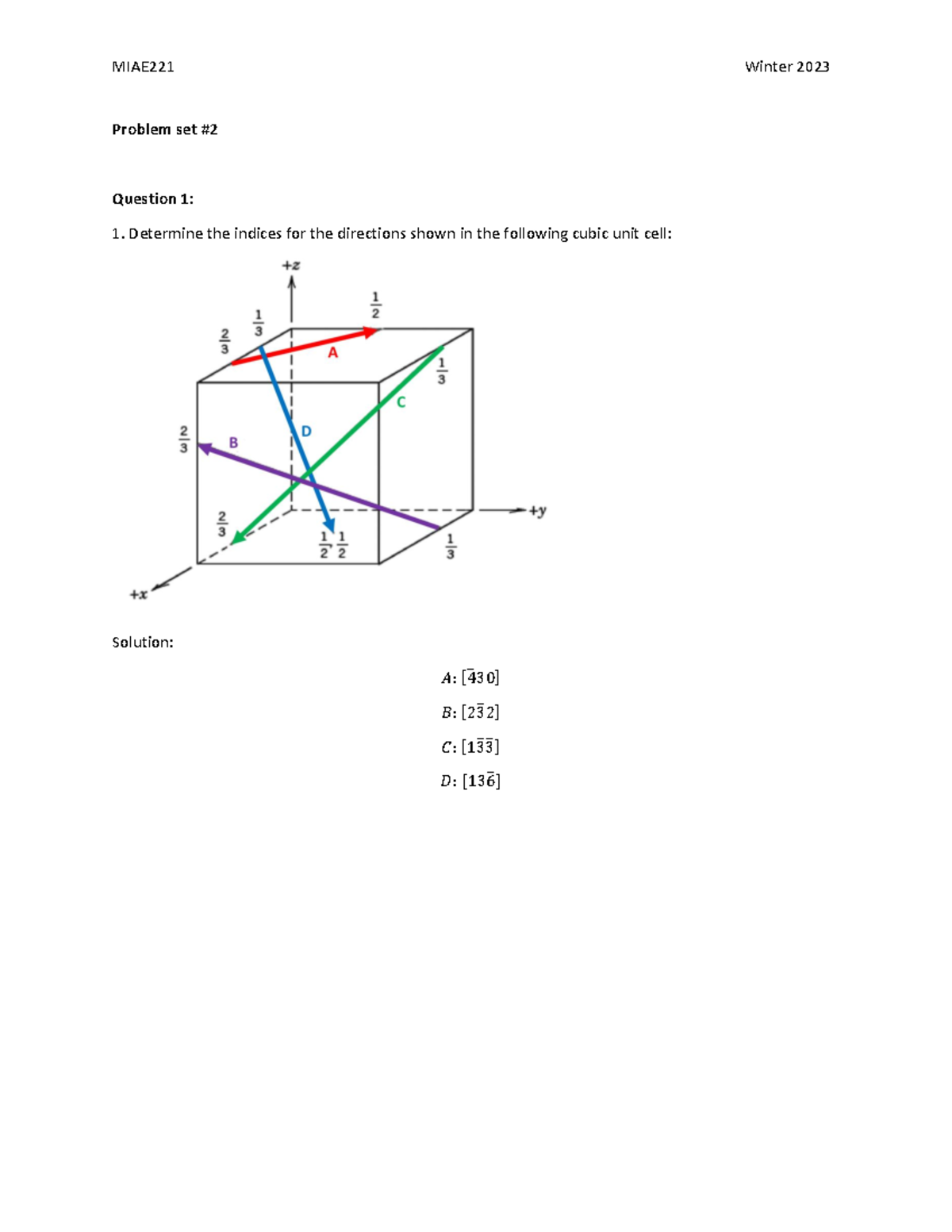 Problem Set 2 With Solutions Problem Set Question 1 1 Determine
