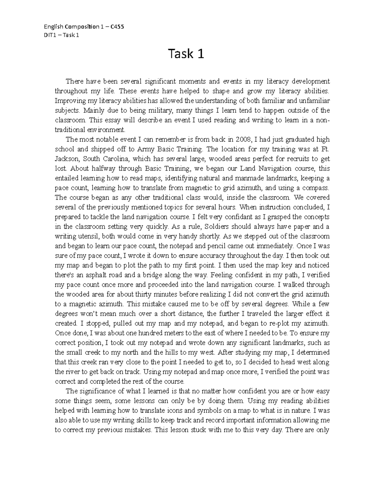 Task 1 - Task 1 - English Composition 1 – C DIT1 – Task 1 Task 1 There ...