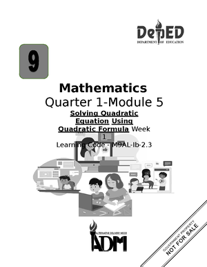 Math9 Quarter 1 Module 6 Final-V3-1 - Mathematics Quarter 1-Module 6 ...