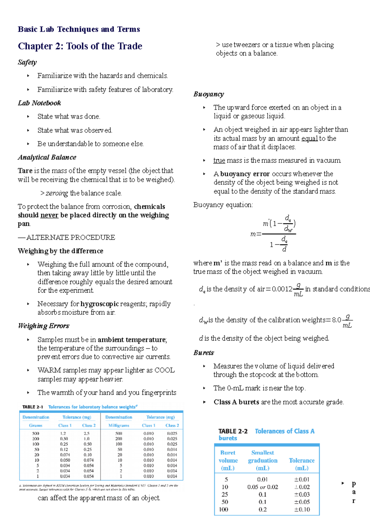 Basic Lab Knowledge - Basic Lab Techniques and Terms Chapter 2: Tools ...