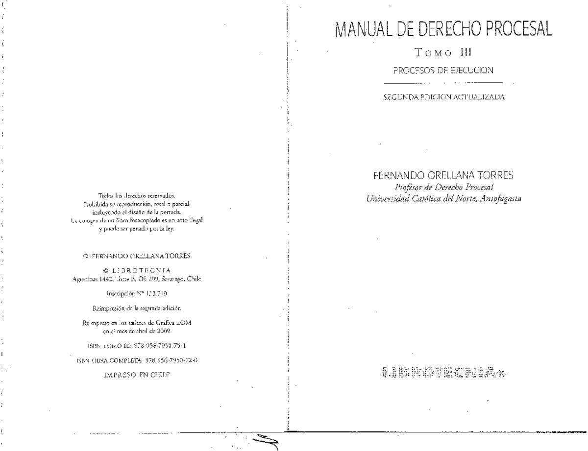 (03) D Procesal Tomo III Orellana Torres - Fundamentos del Derecho Procesal II - UCN - Studocu