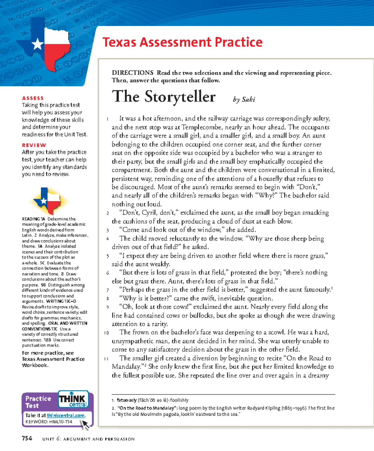 The Storyteller - Story teller - Texas Assessment Practice assess ...