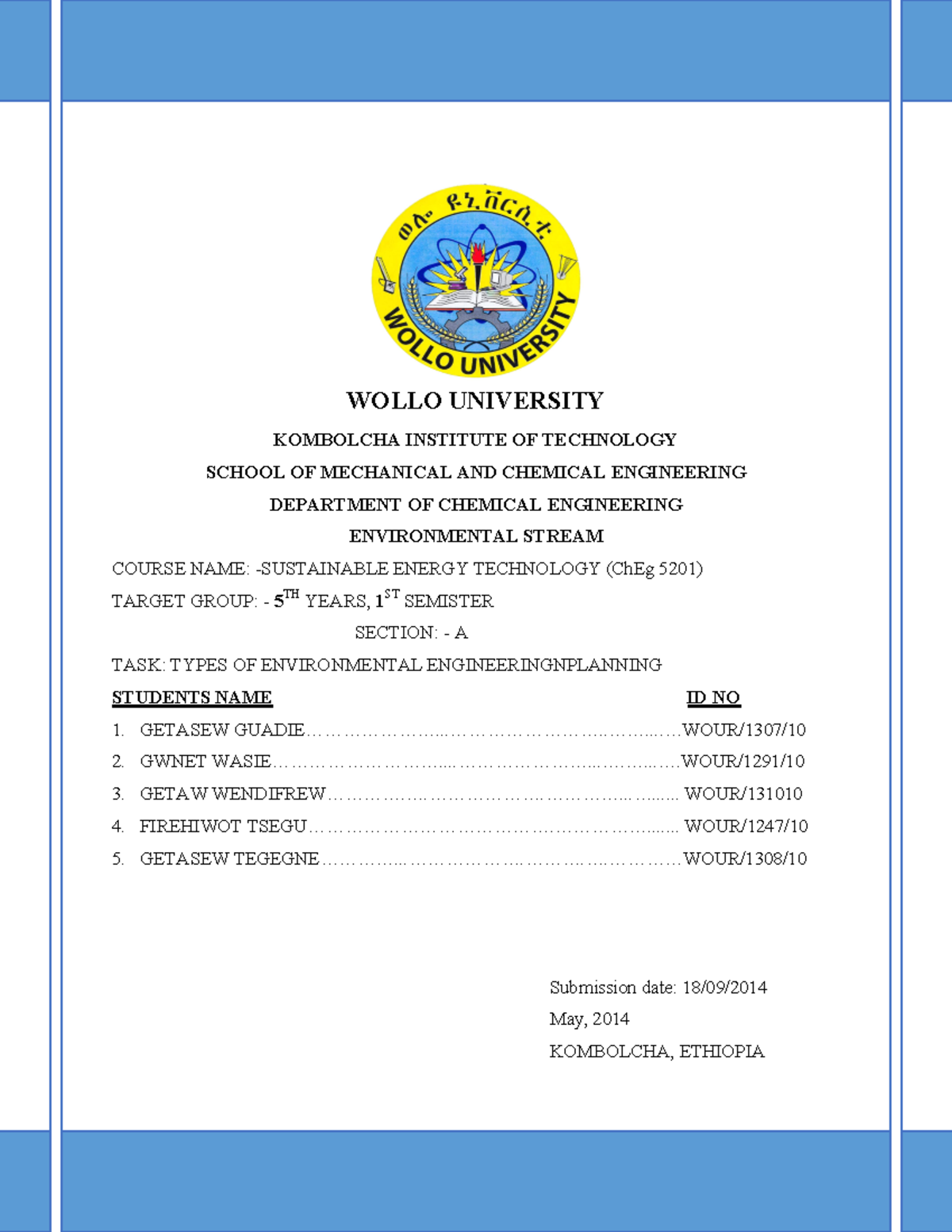 Ssssss - wind energy - WOLLO UNIVERSITY KOMBOLCHA INSTITUTE OF ...