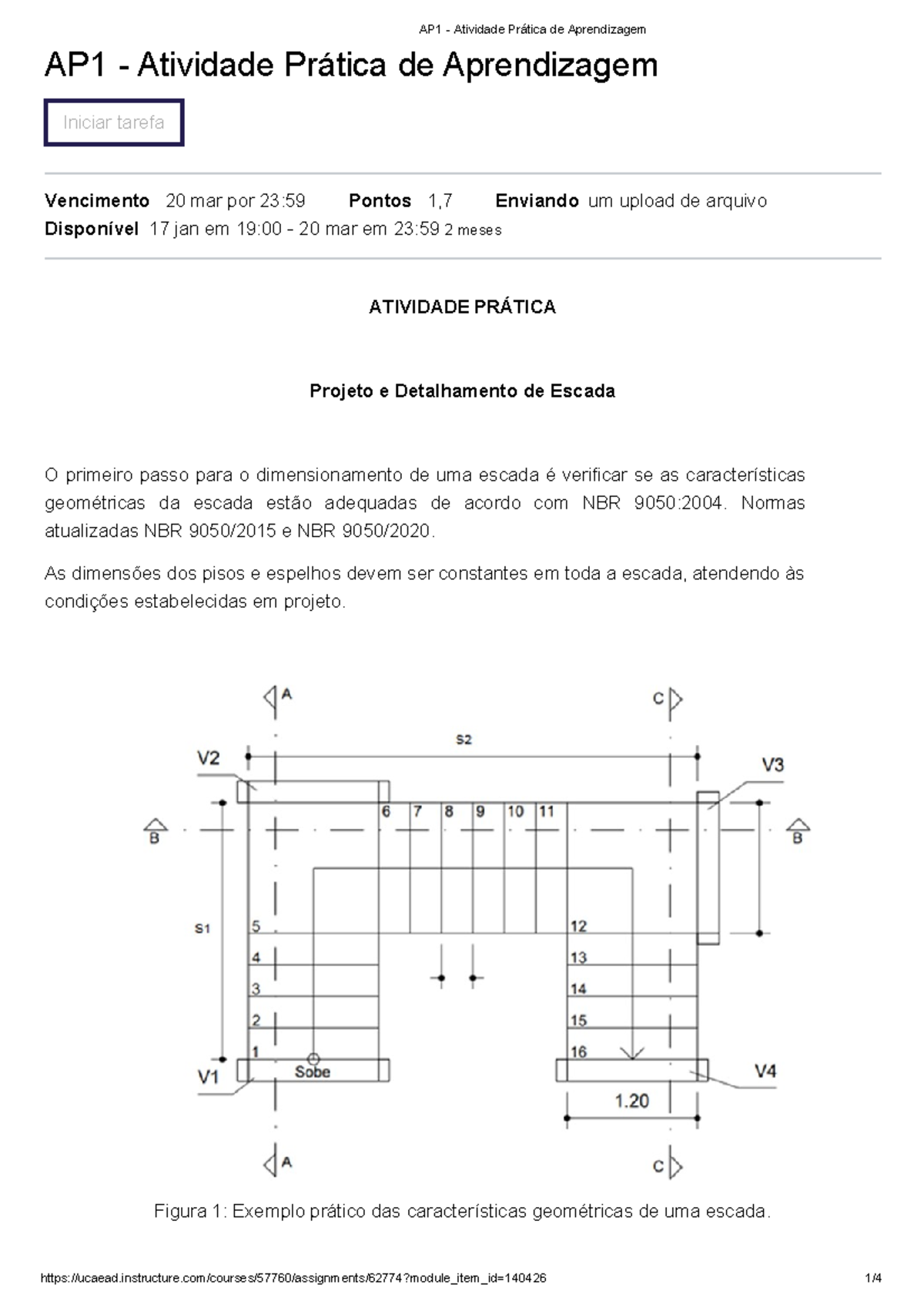 AP1 - Atividade Prática de Aprendizagem de Concreto Armado II - Iniciar tarefa AP1 - Atividade ...