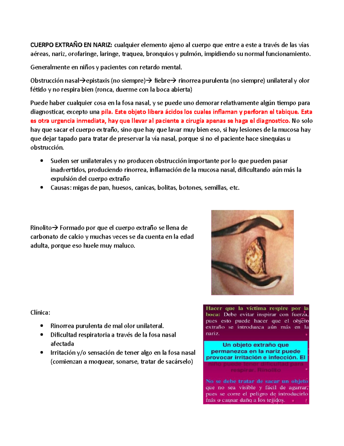02 - Emergencias en ORL (Parte 2} - CUERPO EN NARIZ: cualquier elemento ajeno al cuerpo que ...