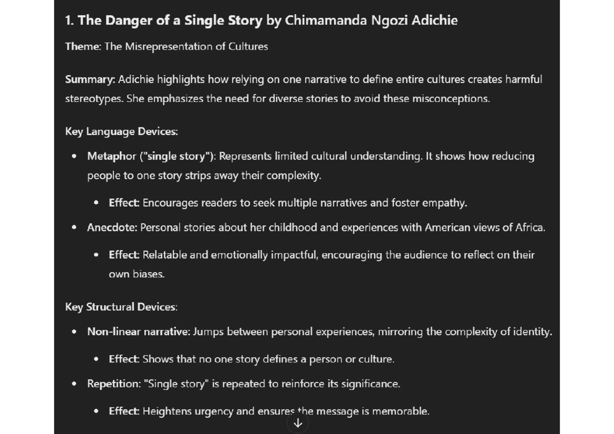 Screenshot Eng Lang Half Term - 1. The Danger of a Single Story ...