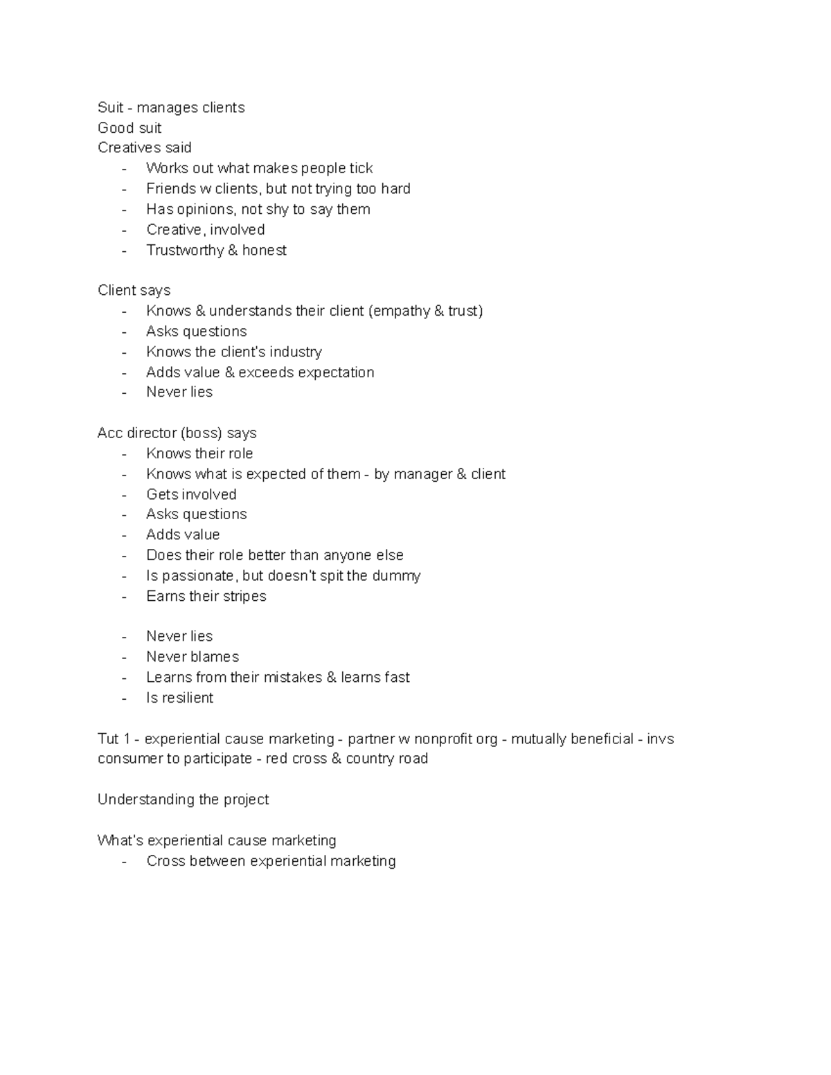 ACM notes - weekly tutorial work on accounts and client management ...