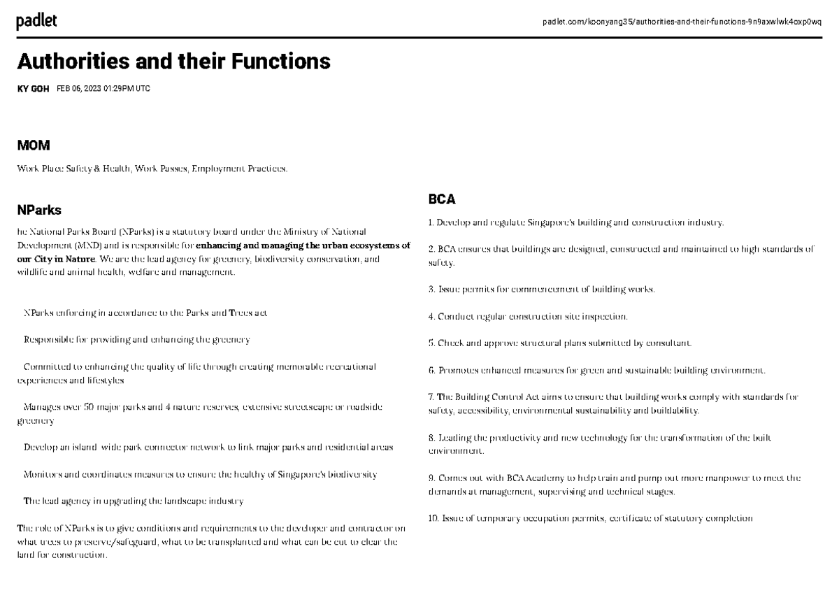 List Of Authorities - Note for BPM 101 - - Studocu