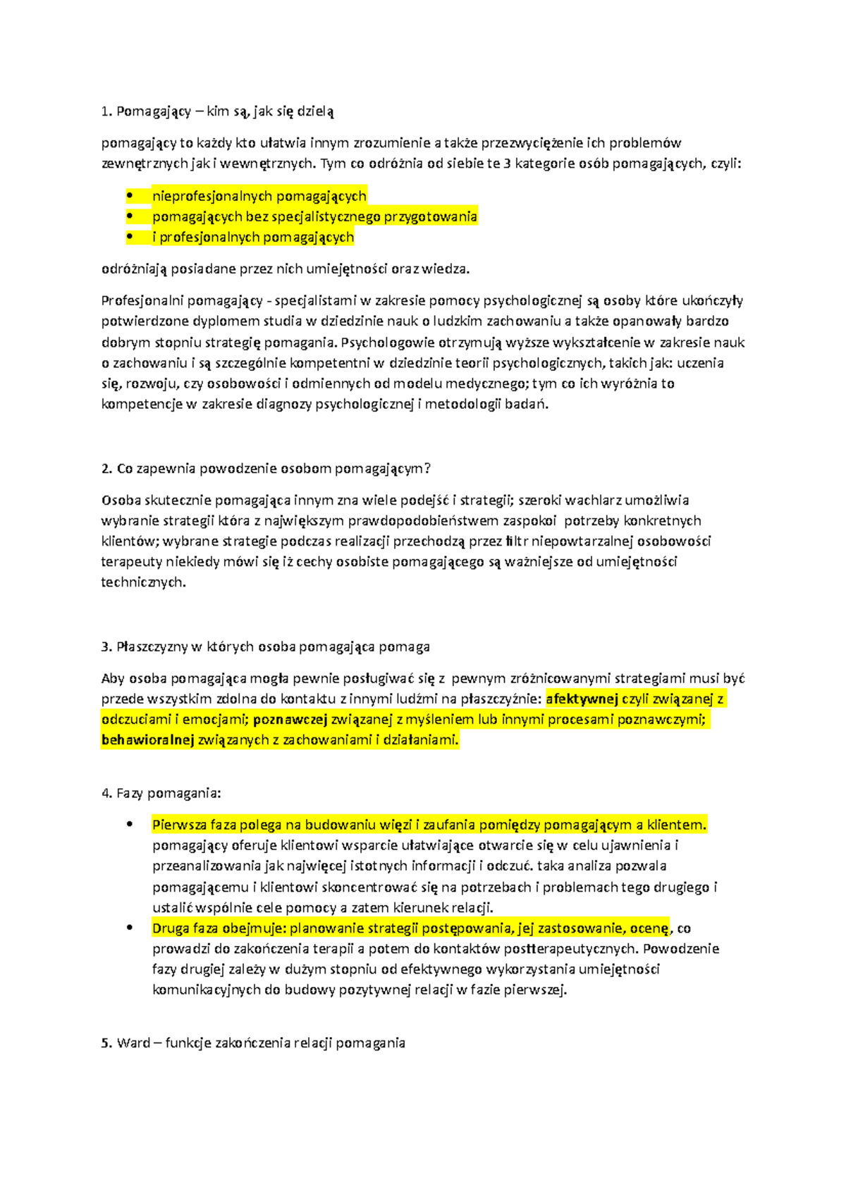Pomoc psychologiczna - pomagający, fazy pomagania, podejście ...