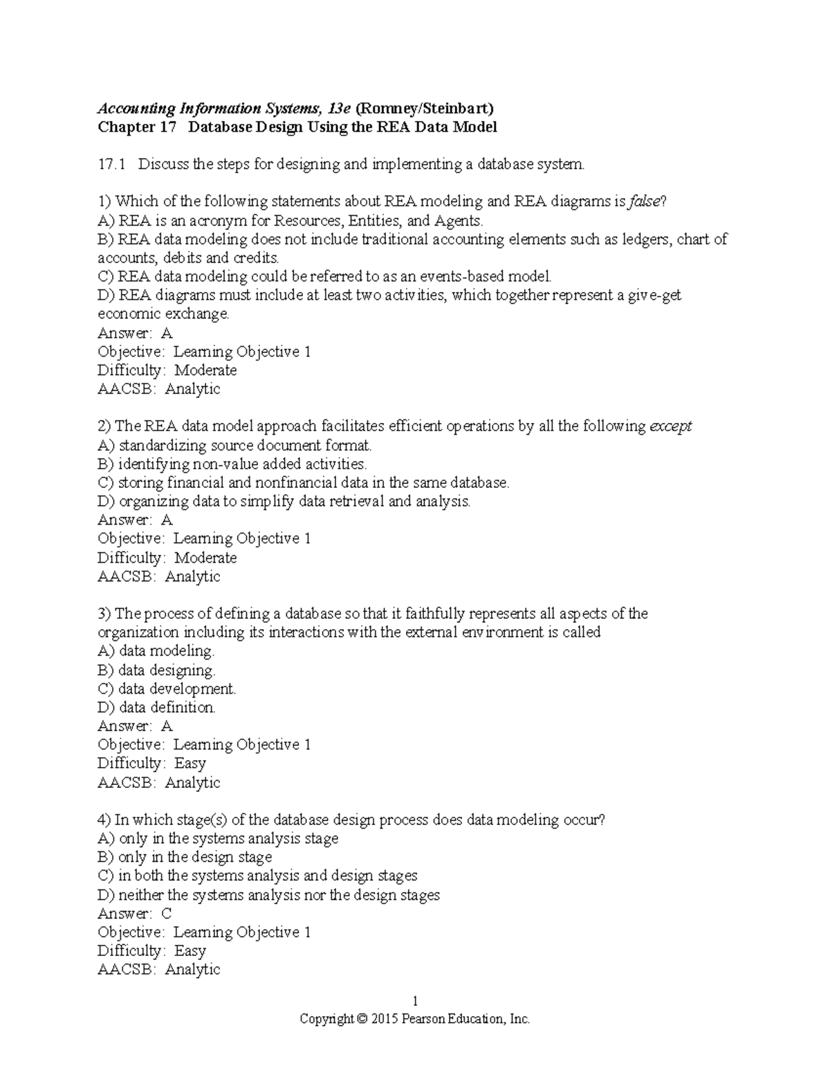 Accounting Information Systems 13e Chapter 17 Database Design Using the ...