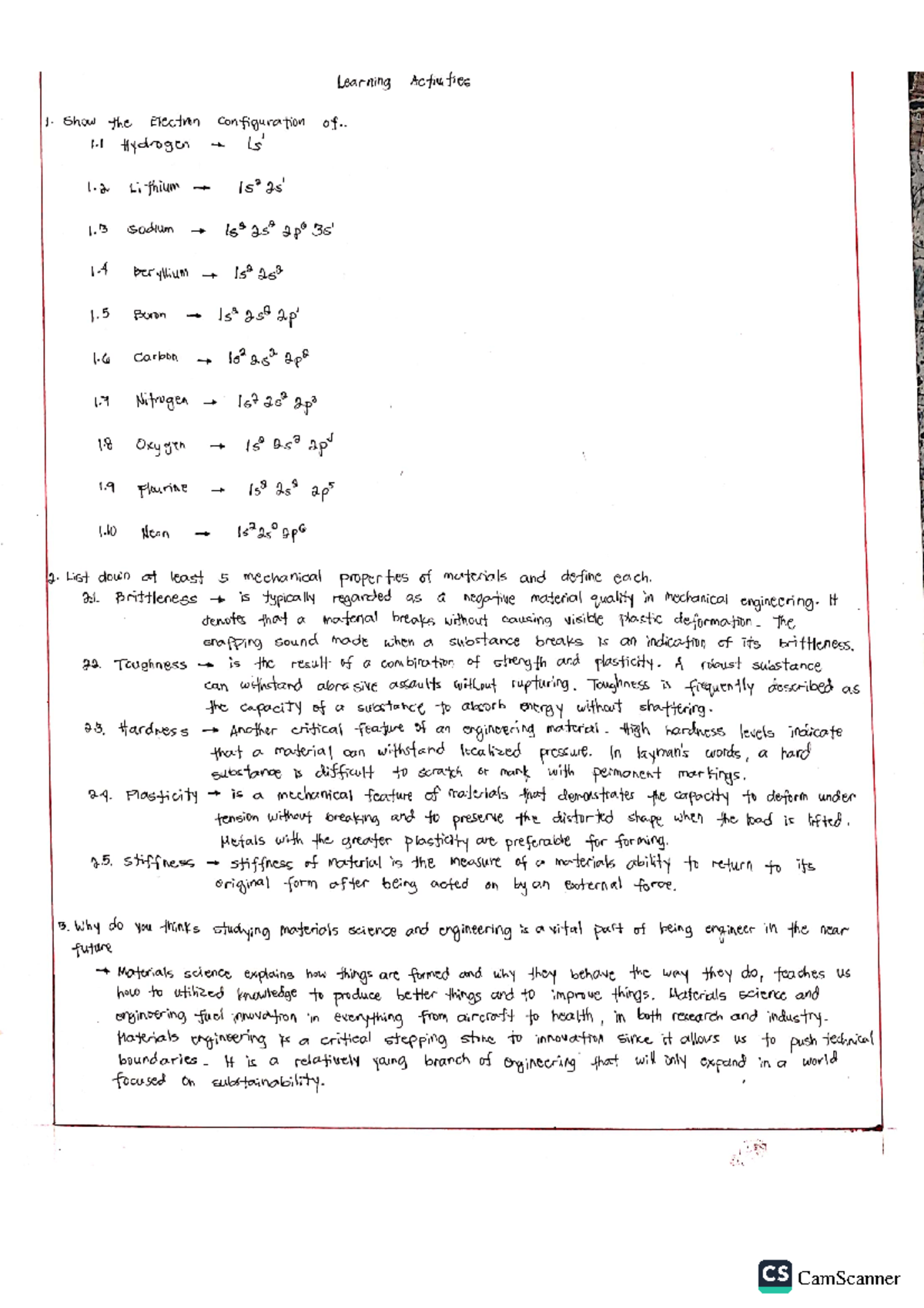 Material science module 1, learning activity essay - Mechanical Engineering - CamScanner - Studocu