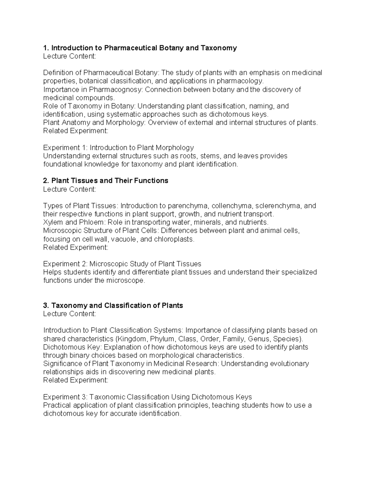 PH BOT LEC - 1. Introduction to Pharmaceutical Botany and Taxonomy - Introduction to ...