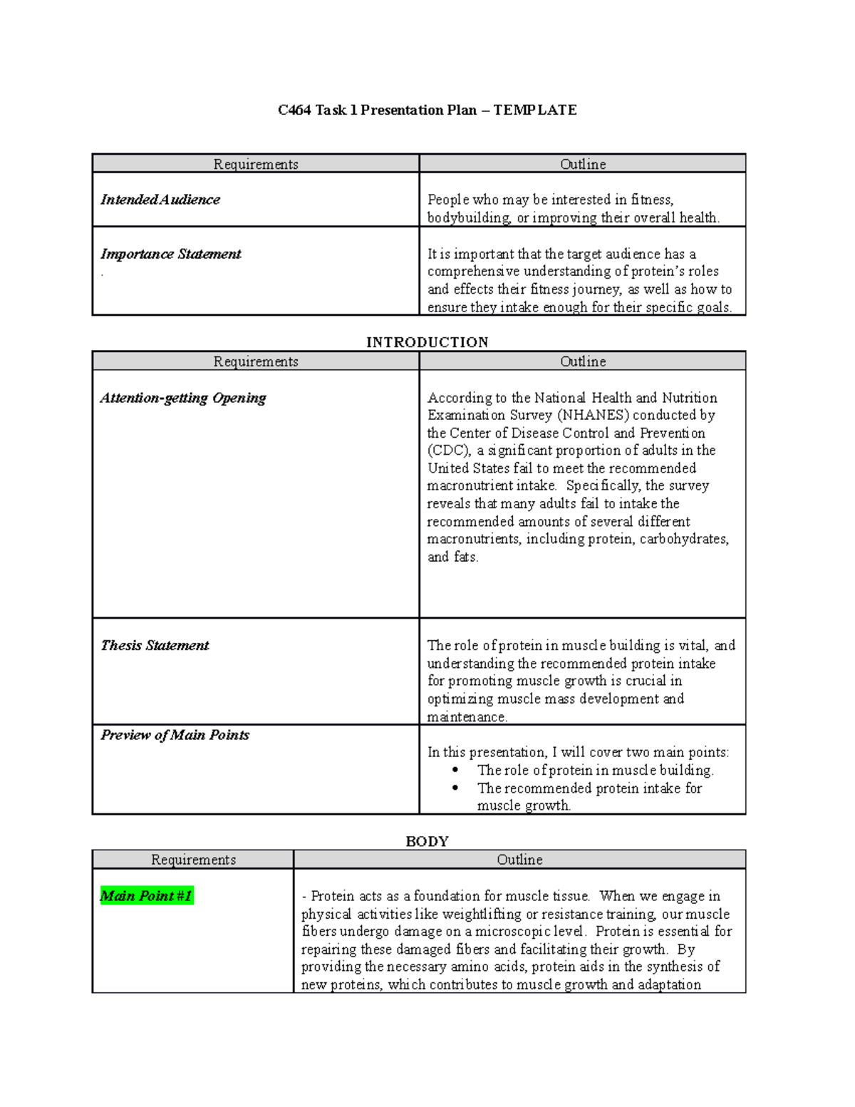 C464 - Task 1 written essay for C464. - C464 Task 1 Presentation Plan ...