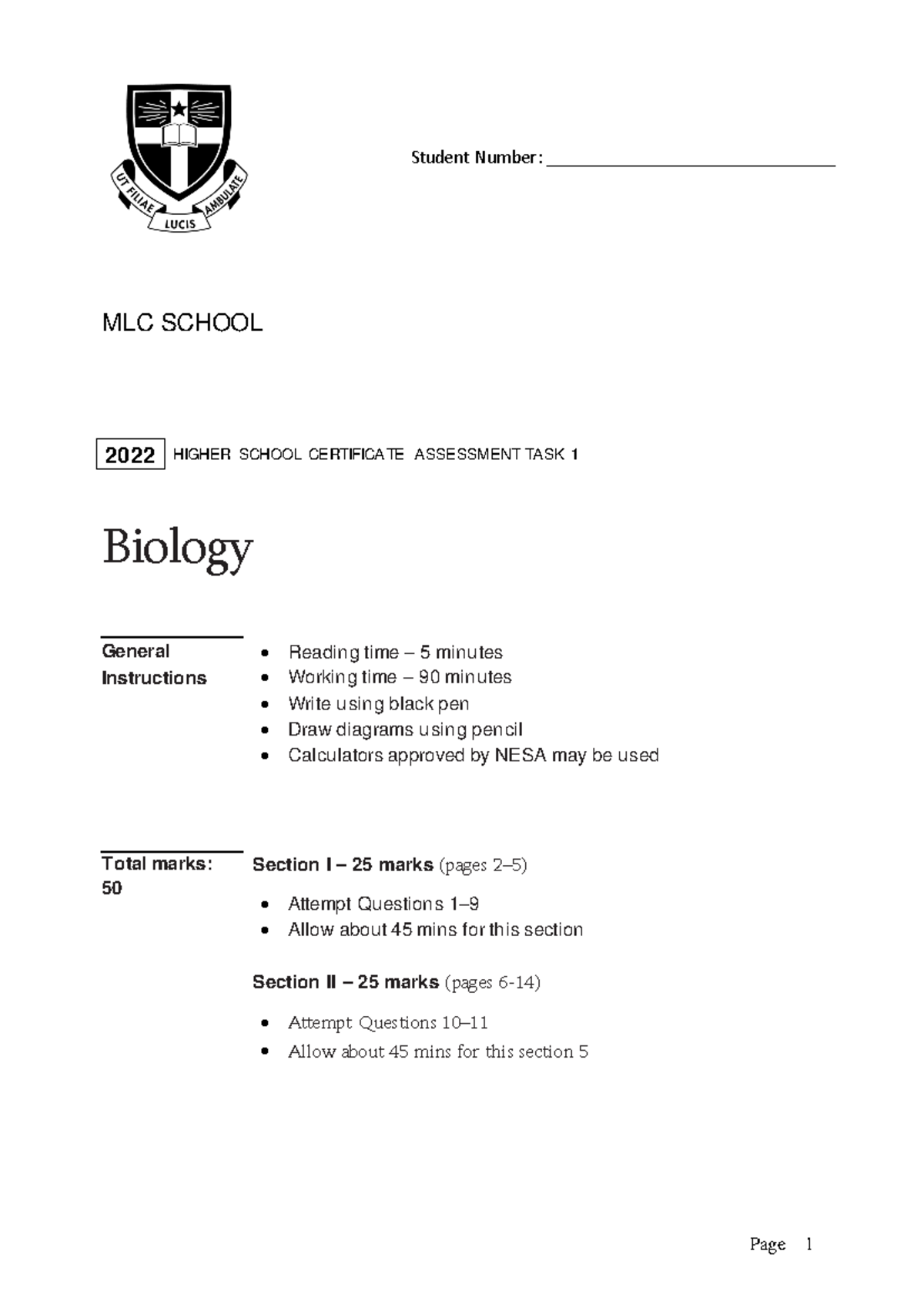 2022 HSC AT1 - Practice task - MLC SCHOOL HIGHER SCHOOL CERTIFICA TE ...