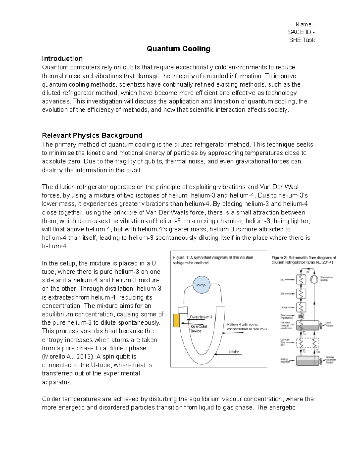 Physic's SHE Task - A SHE task that goes through quantum cooling. This ...