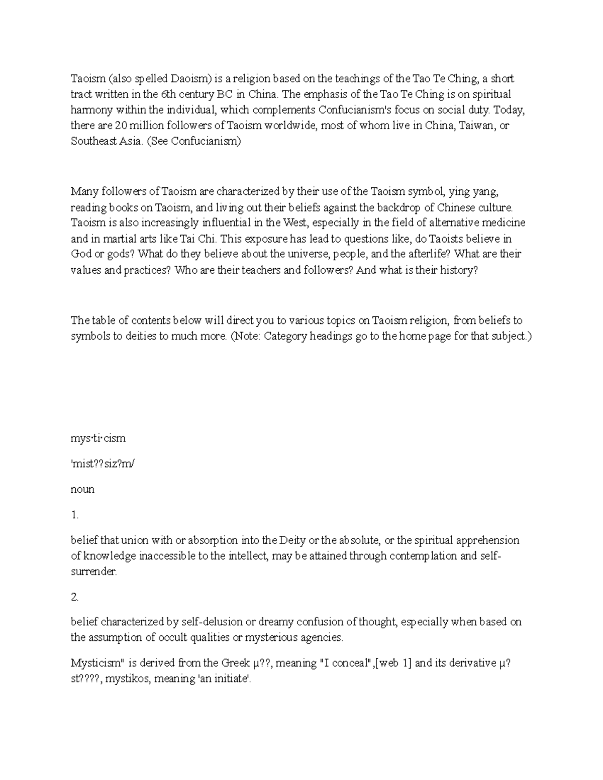 TAOISM for filiino - Taoism (also spelled Daoism) is a religion based ...