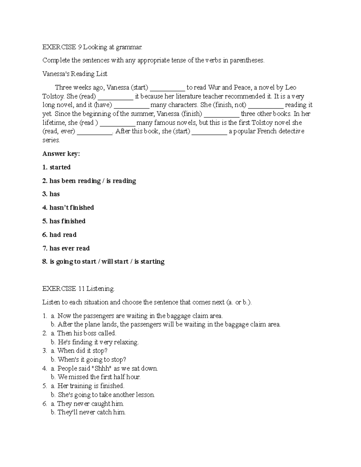 Chapter 4 Exercise 9, Exercise 11, Exercise 12 and Exercise 13 ...
