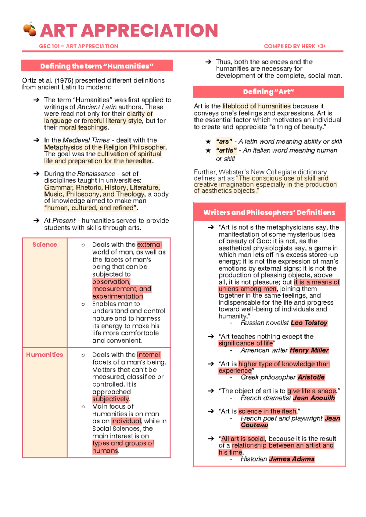 ART Appreciation Reviewer - ART APPRECIATION GEC 101 – ART APPRECIATION ...