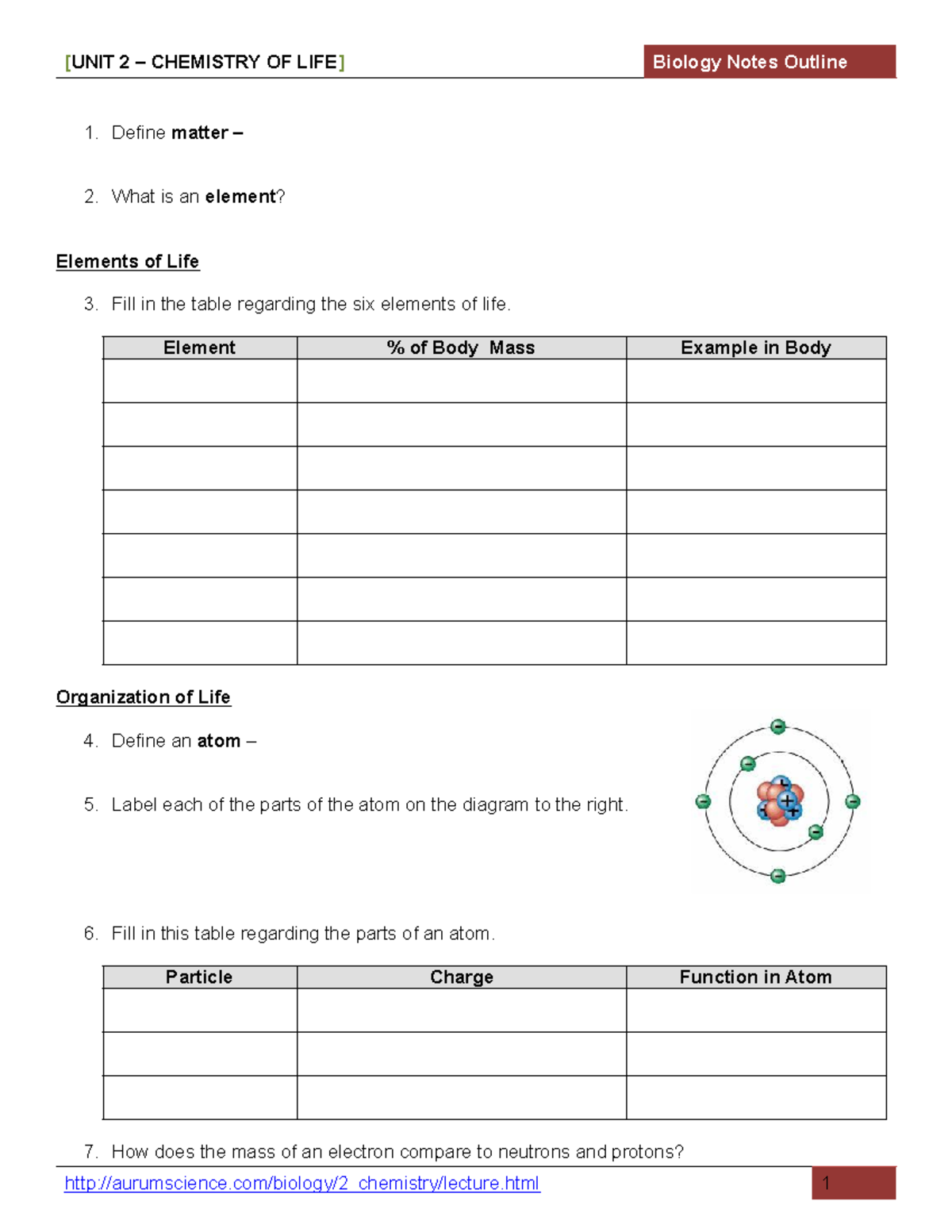 PDF document - none - Define matter – What is an element? Elements of ...