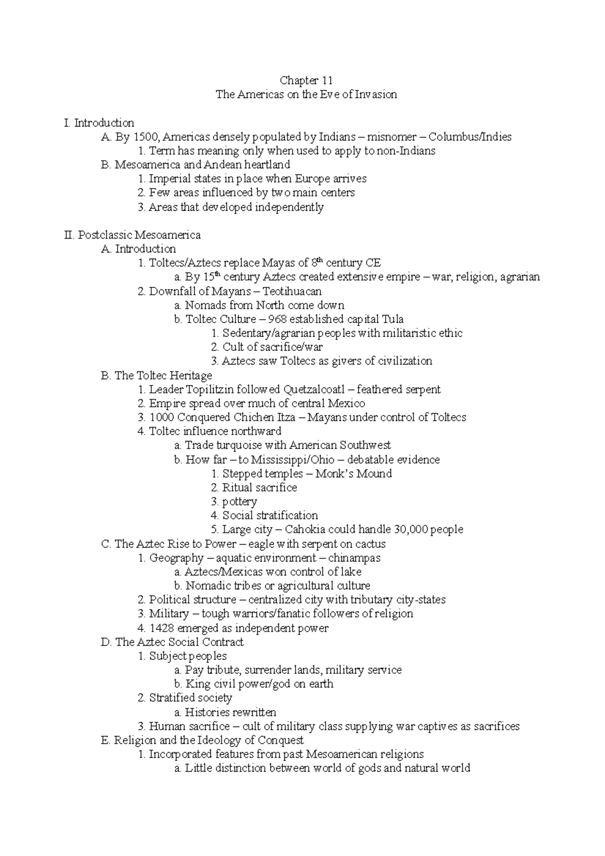 Stearns Chapter 11 0011 - Chapter 11 The Americas on the Eve of ...