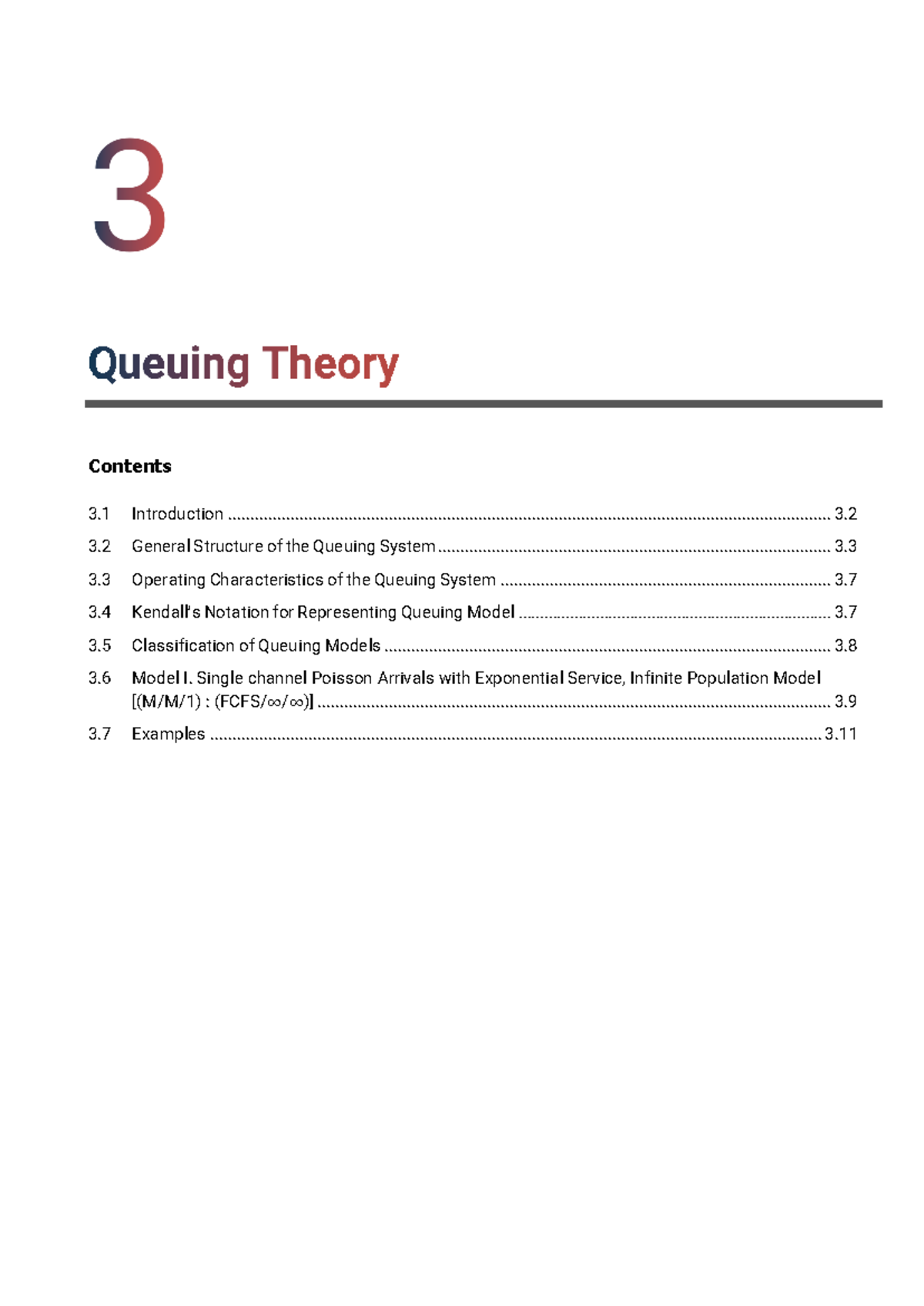 3151910 OR GTU Study Material Notes Unit-3-Queuing-Theory - Contents 3 ...