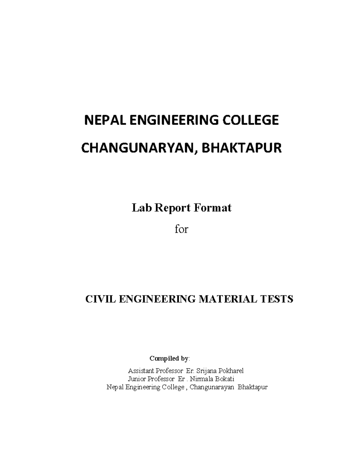 Lab-Report-format-Civil-Engineering-Material - - Studocu