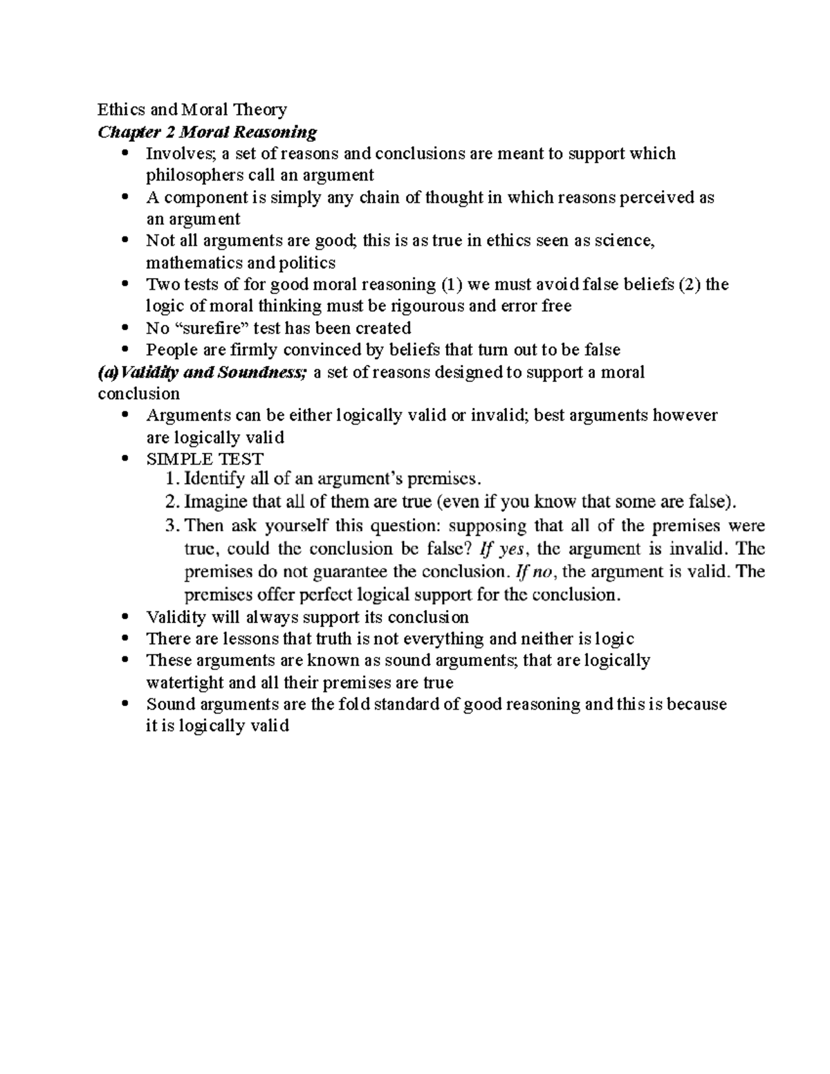 Ethics and Moral Theory Chp 2 - Studocu