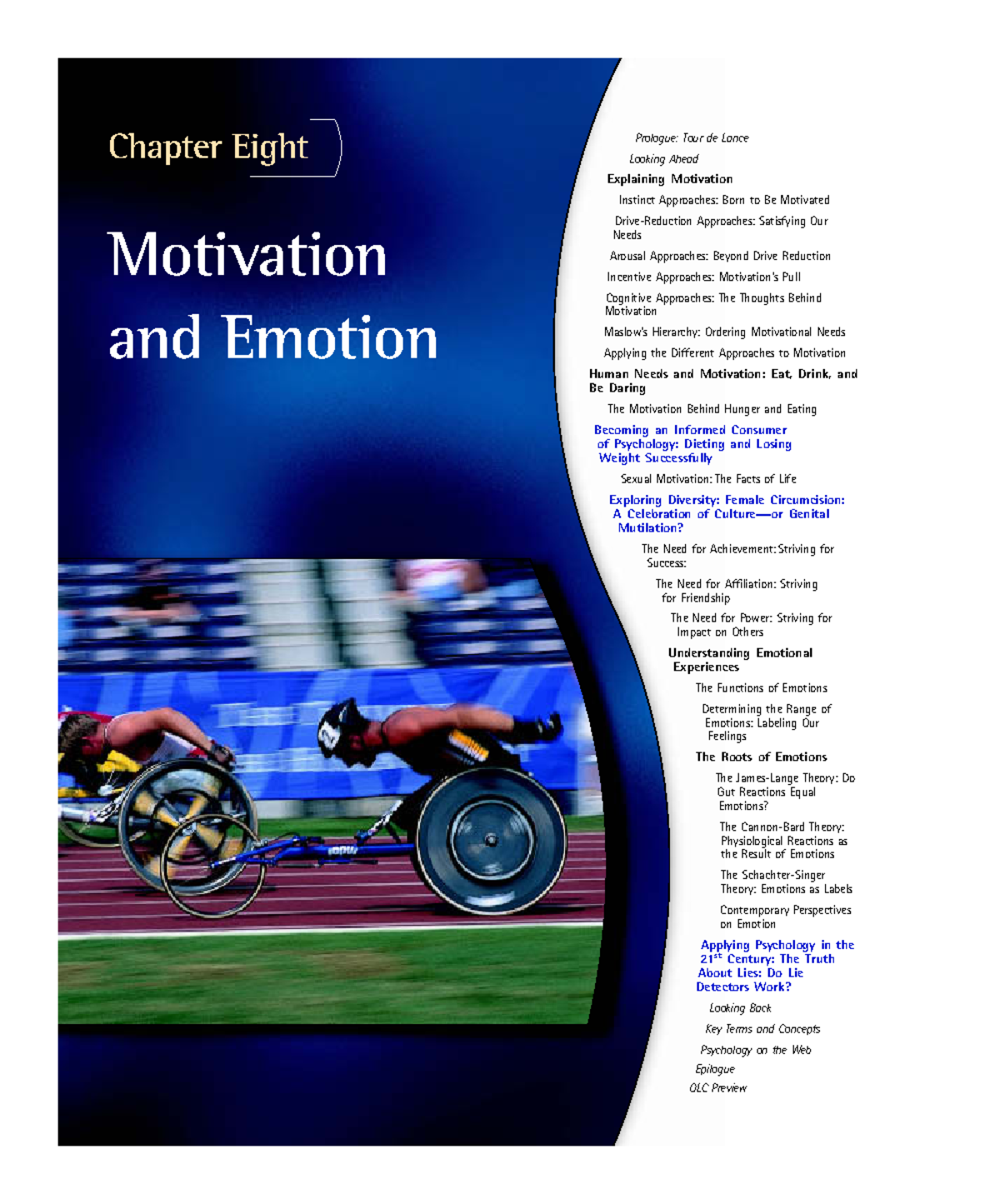 Motivation and emotion - Prologue: Tour de Lance Looking Ahead ...