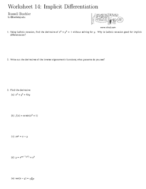 Implicit Differentiation 3-Sheet - Implicit Differentiation 3 ...