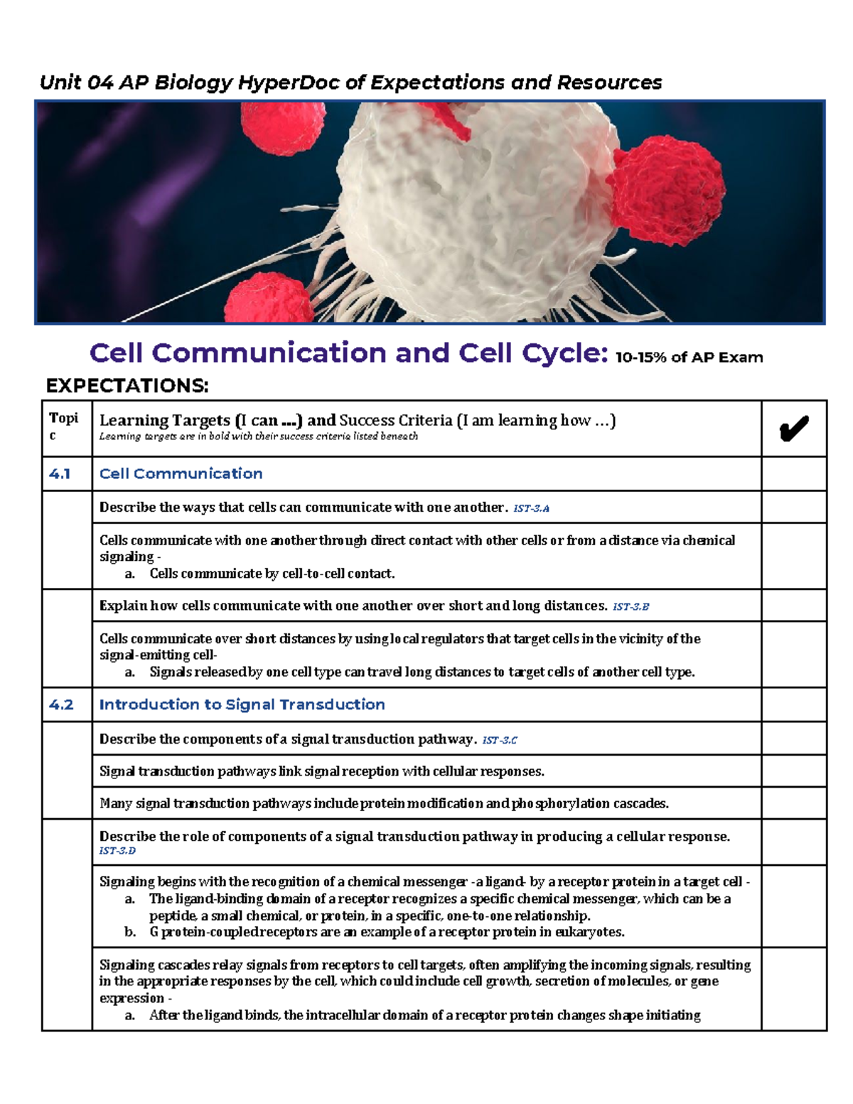 Unit 4 - Notes for bend 4 - Unit 04 AP Biology HyperDoc of Expectations ...