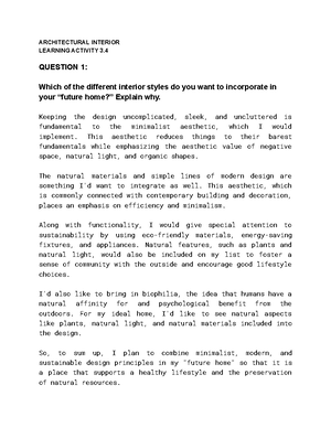 Learning Activity 1.5 Architectural Interior - ARCHITECTURAL INTERIOR LEARNING ACTIVITY 1 ...