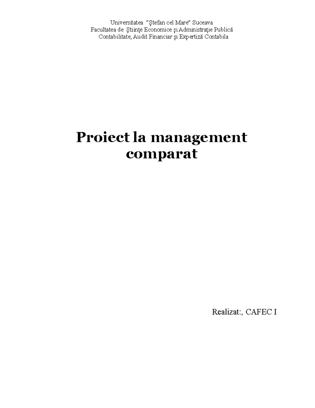 Management comparat - Grade: 8 - Facultatea de Științe Economice și ...