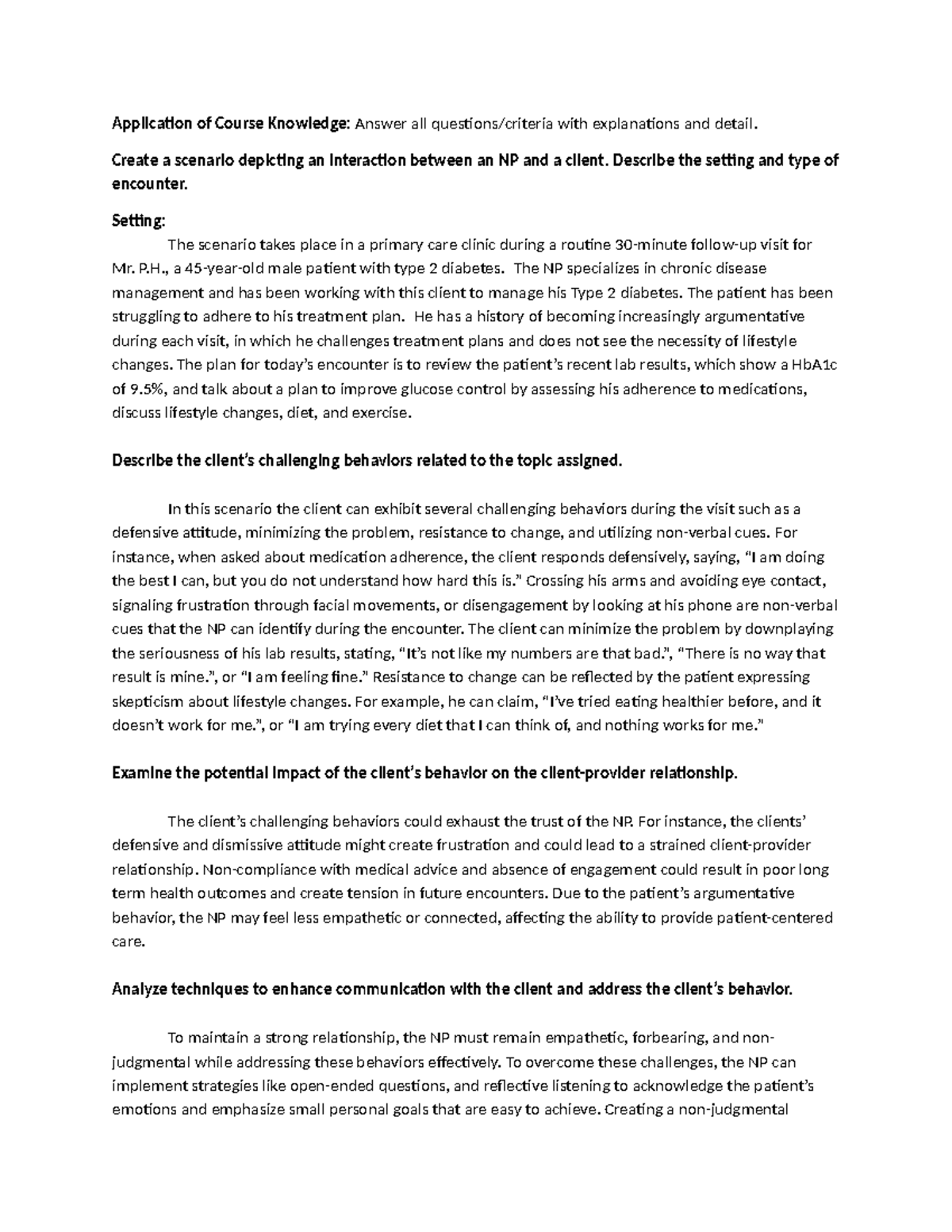 509 week 4 assigment - Assignment on argumentative patient ...