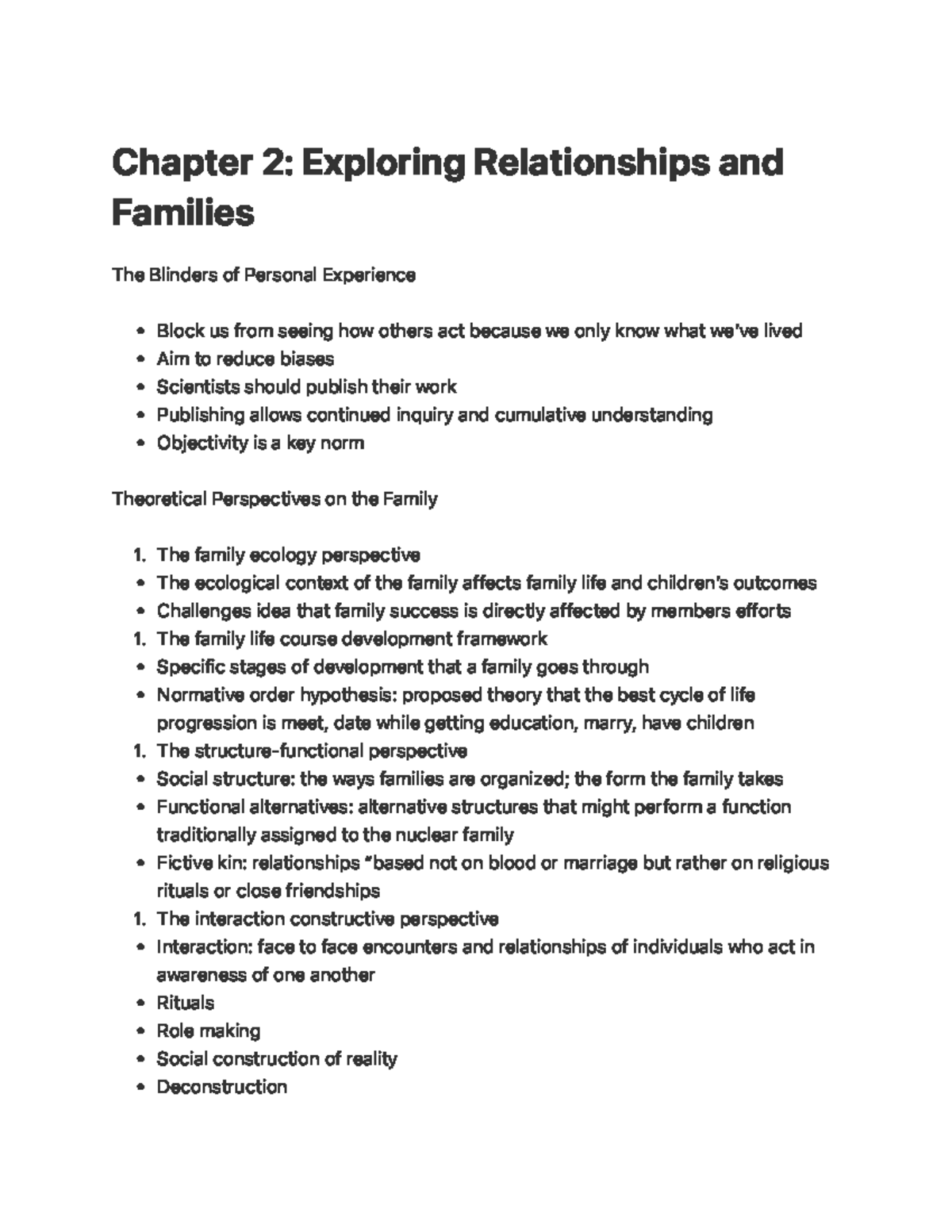 Chapter 2 Exploring Relationships and Families - C h a p te r 2 : E x p ...