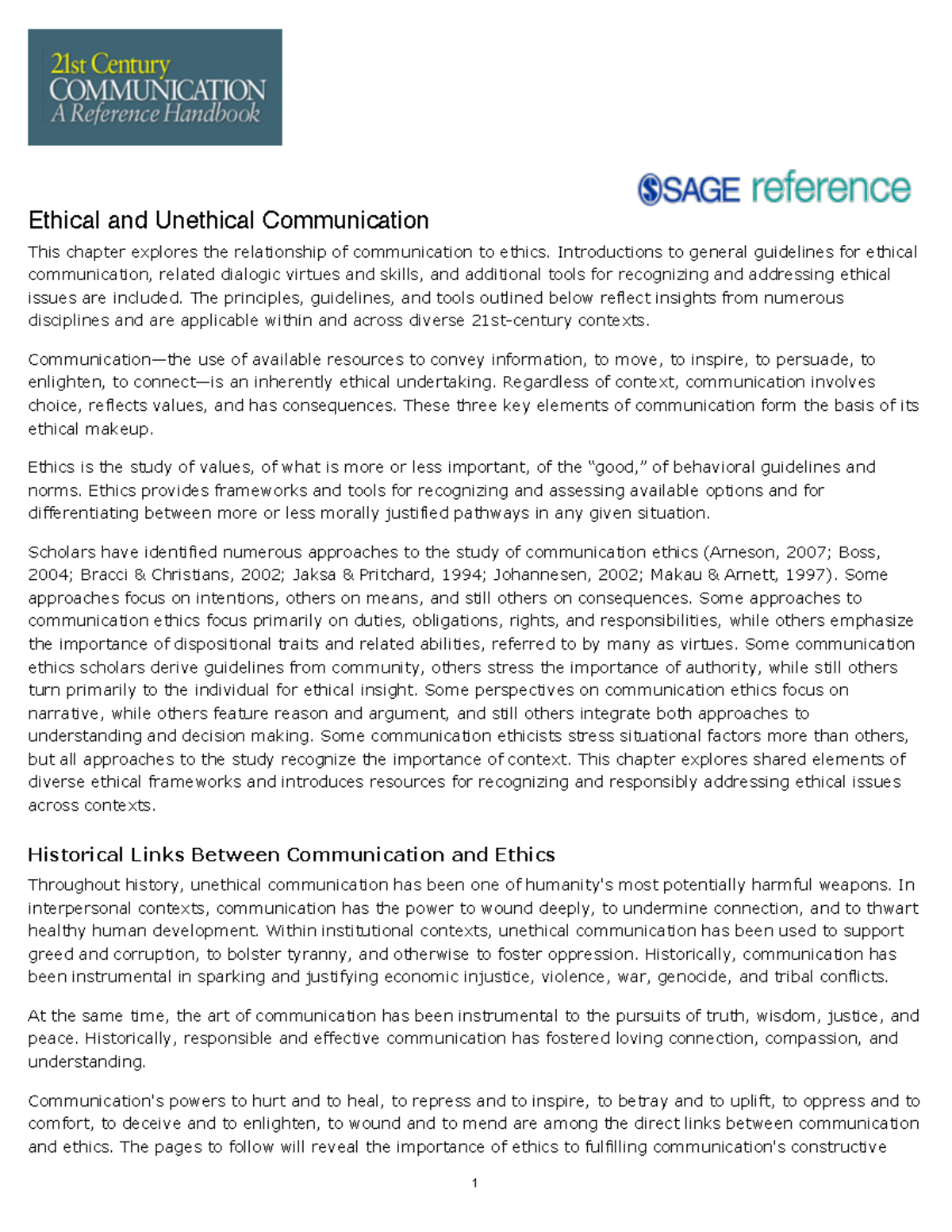 77593 1 - Lecture notes Ethical and Unethical Communication - Ethical ...