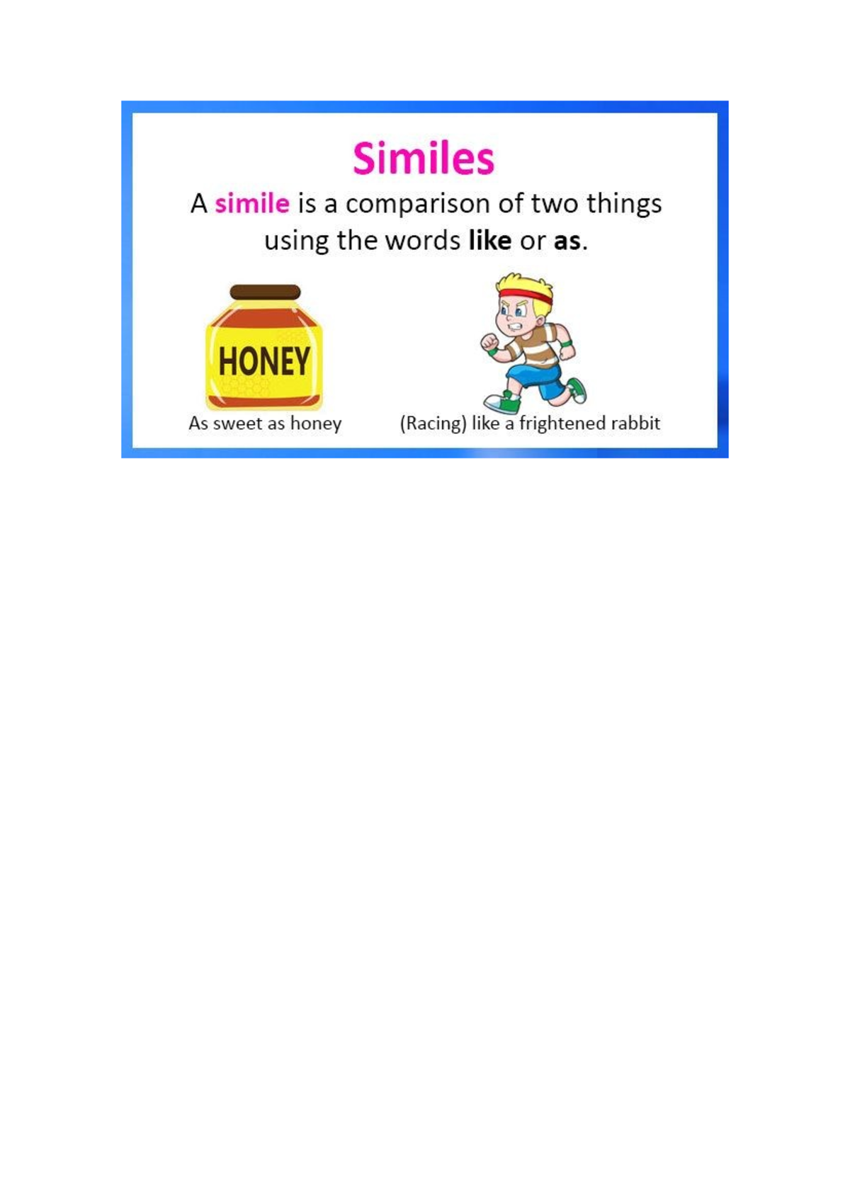MATERIAL TO WORK WITH STUDENTS ABOUT MOTHER'S DAY - Similes A simile is ...