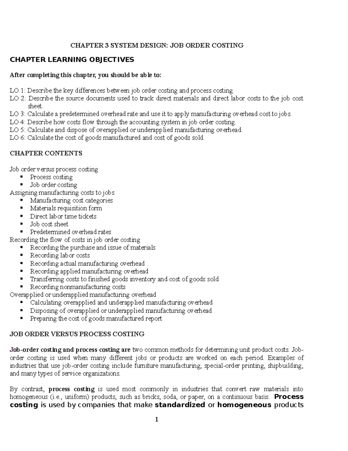 Chapter 3 JOB Order Costing CHAPTER 3 SYSTEM DESIGN JOB ORDER chapter-3-job-order-costing-chapter-3-system-design-job-order