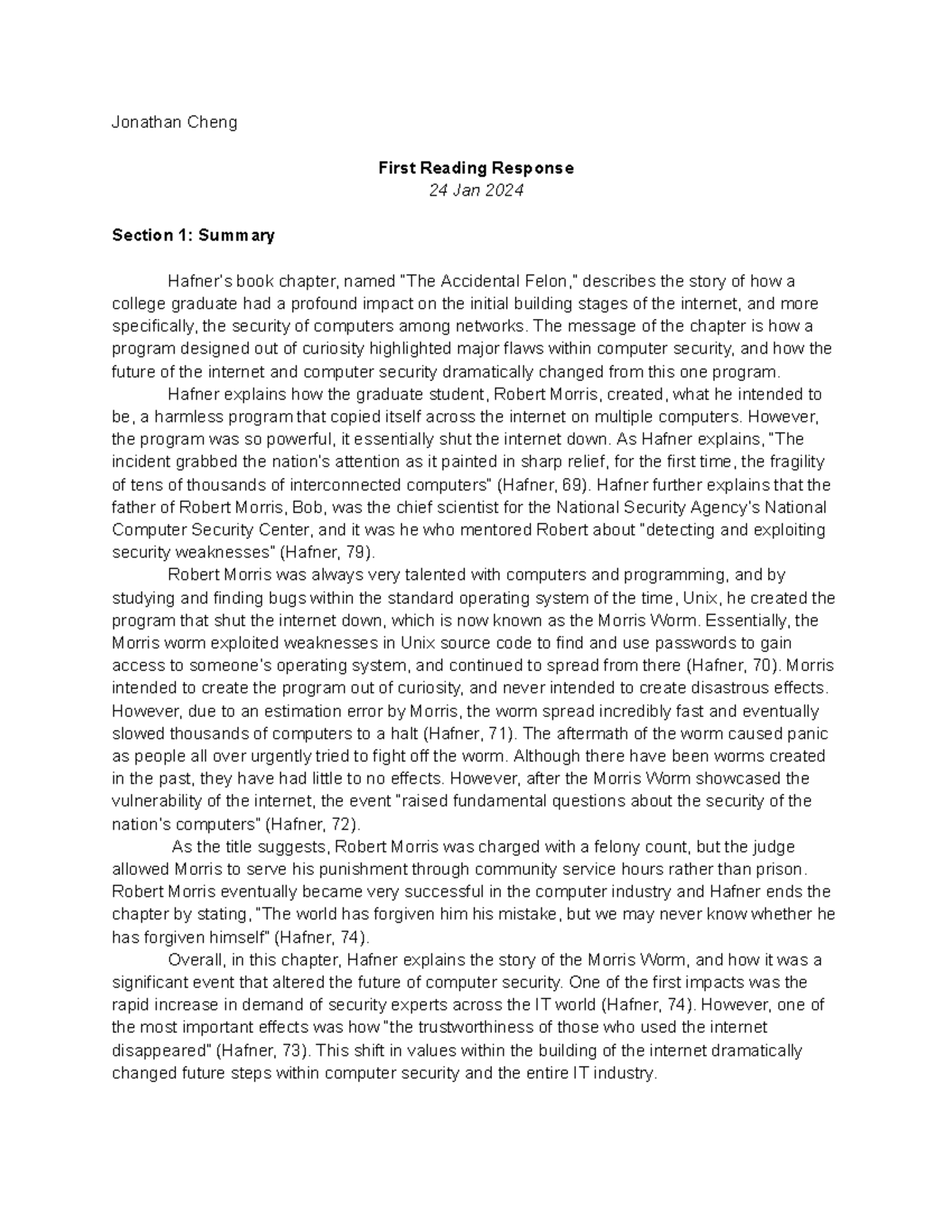 Reading Response 1 redo - Jonathan Cheng First Reading Response 24 Jan ...