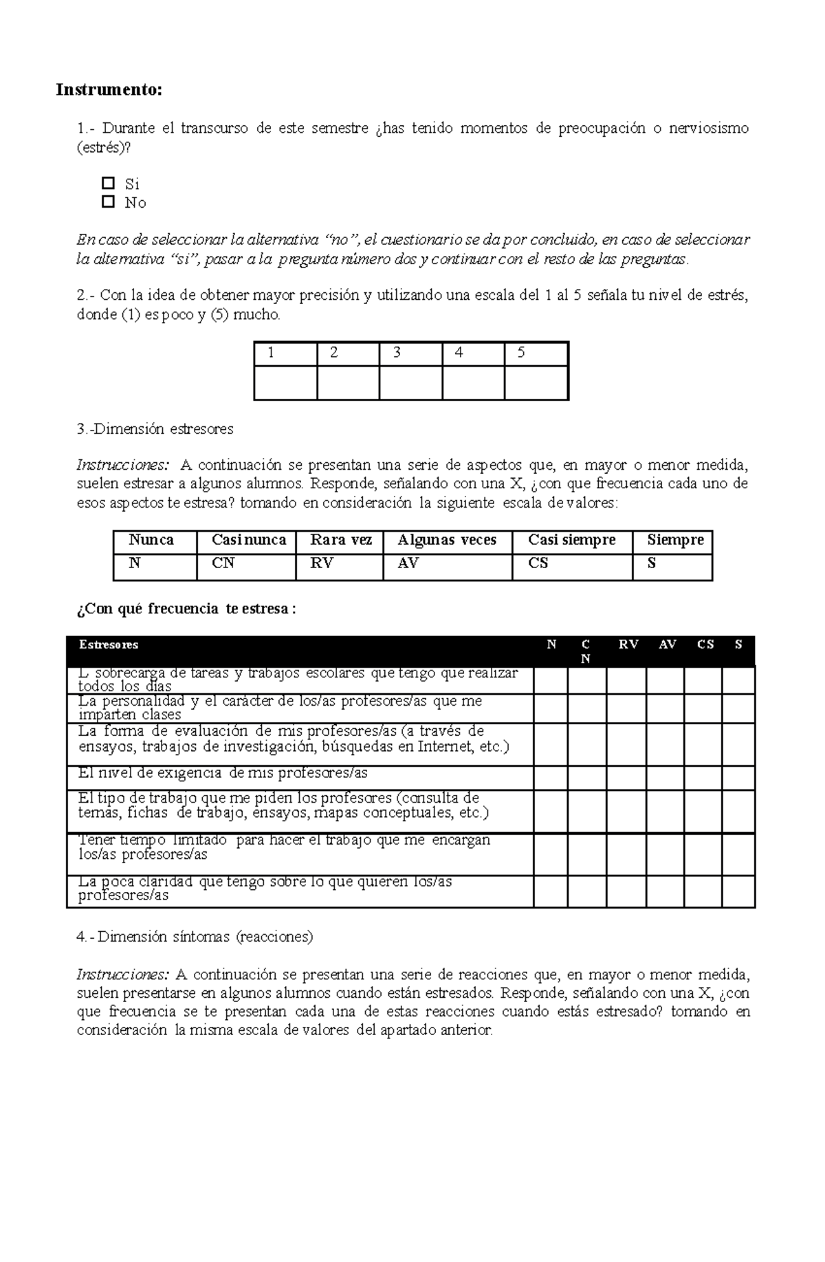 Instrumento de semana 1 para el desarrollo de la clase - Instrumento: 1 ...