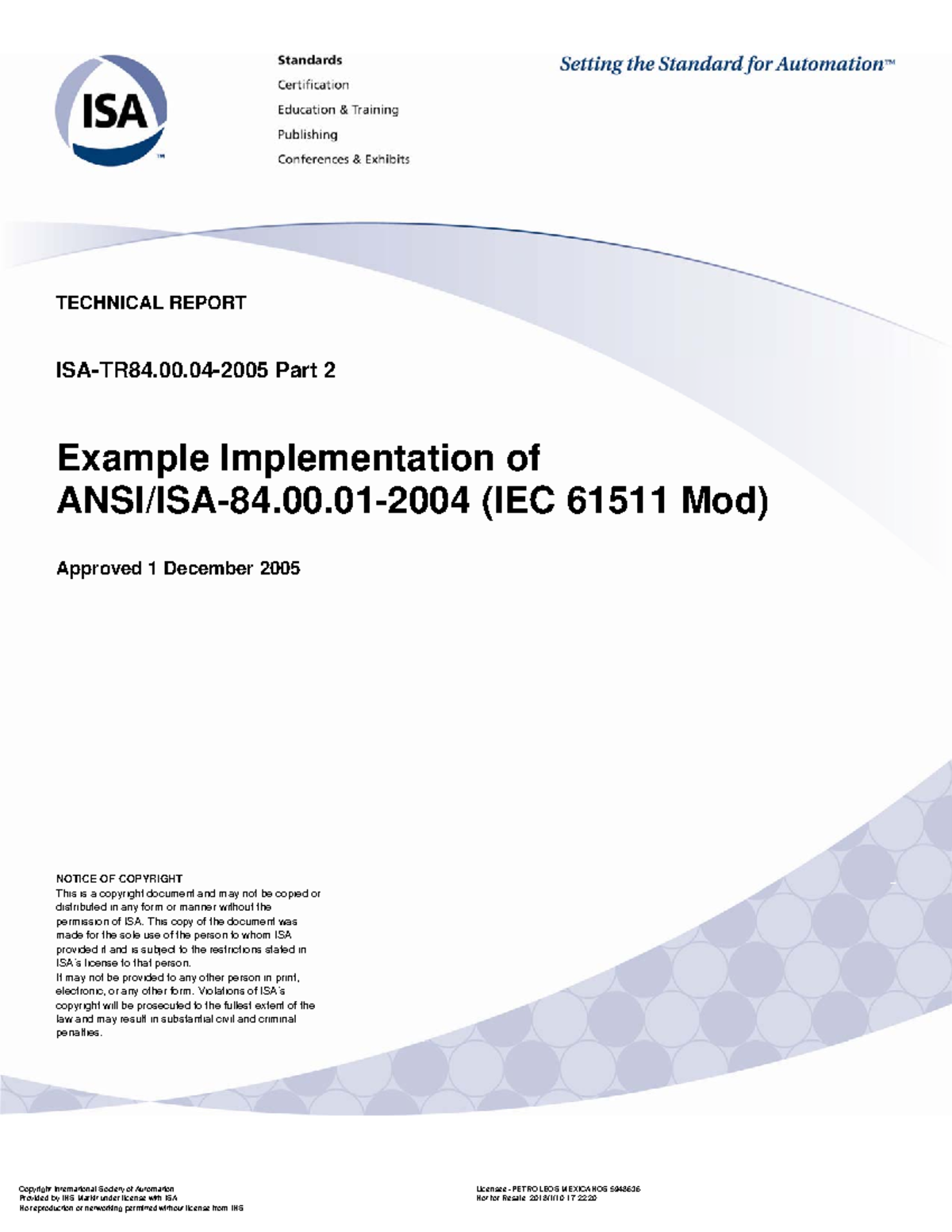 ANSI ISA 84 00 01 2004 IEC 61511 MOD - Mecanica - Uniandes - Studocu