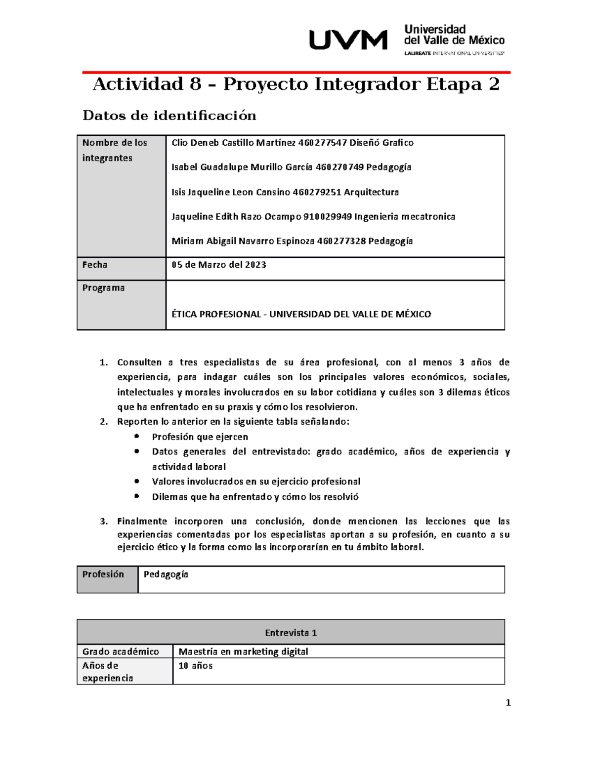 Actividad 7 - ejercicio - Actividad 8 – Proyecto Integrador Etapa 2 ...