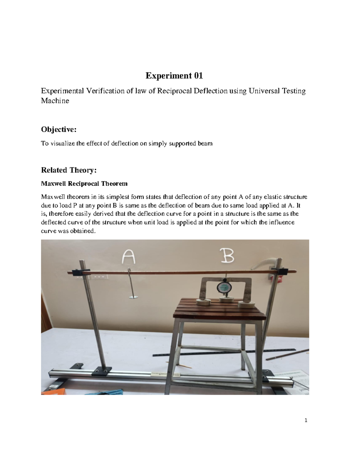 First 3 Experiments of Structural Engineering Lab - Experiment 01 ...