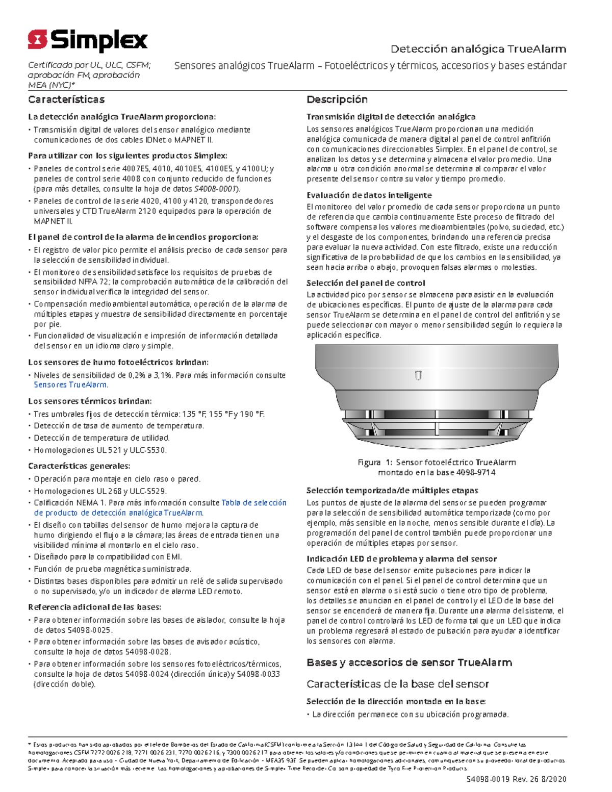 Simplex - 4098-9733 - Detector-DE-HUMO-9714-2 - Sensores analógicos ...