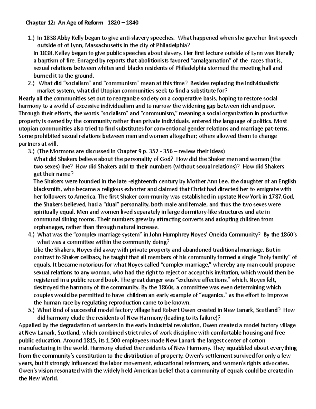 Foner 5 Ch 12 - History 1 assignments reading question answers ...