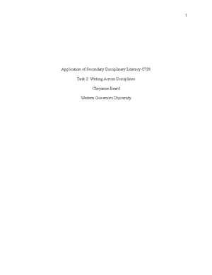 D006 Task 1 - Objective Assessment for Task 1 example. - Cheyanne Beard ...