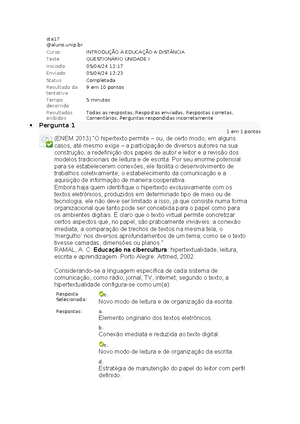 Estruturas Organizacionais - Questionario III - ta @aluno.unip Curso ...