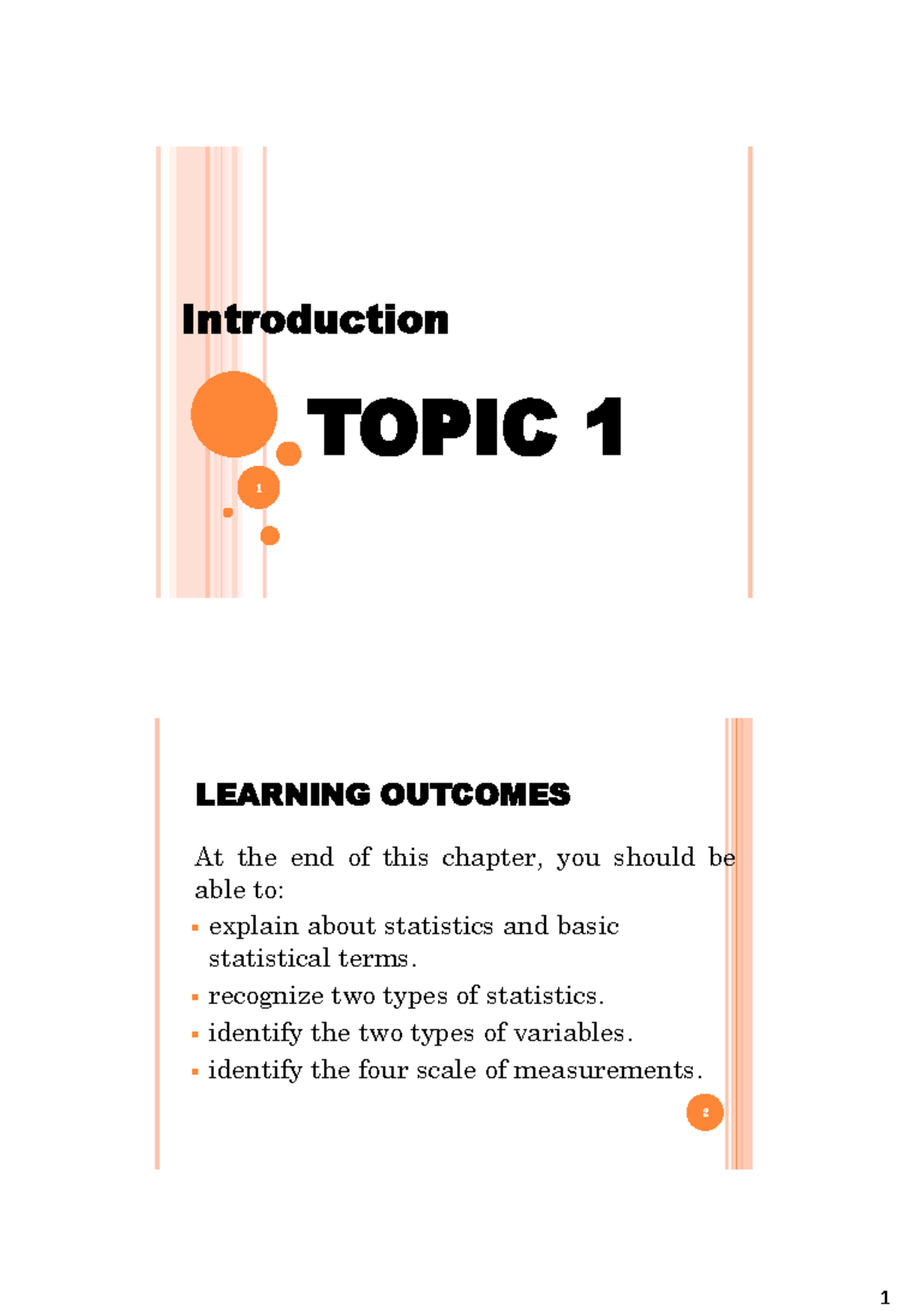 Topic 1 (Part 1) - lecture notes - TOPIC 1 Introduction 1 LEARNING ...